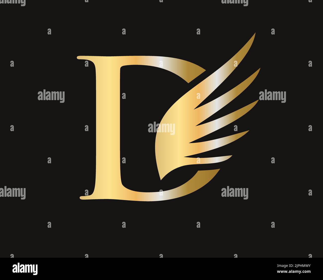 D Letter Transportation Logo Design. Initial Flying Wing D Letter Logo ...