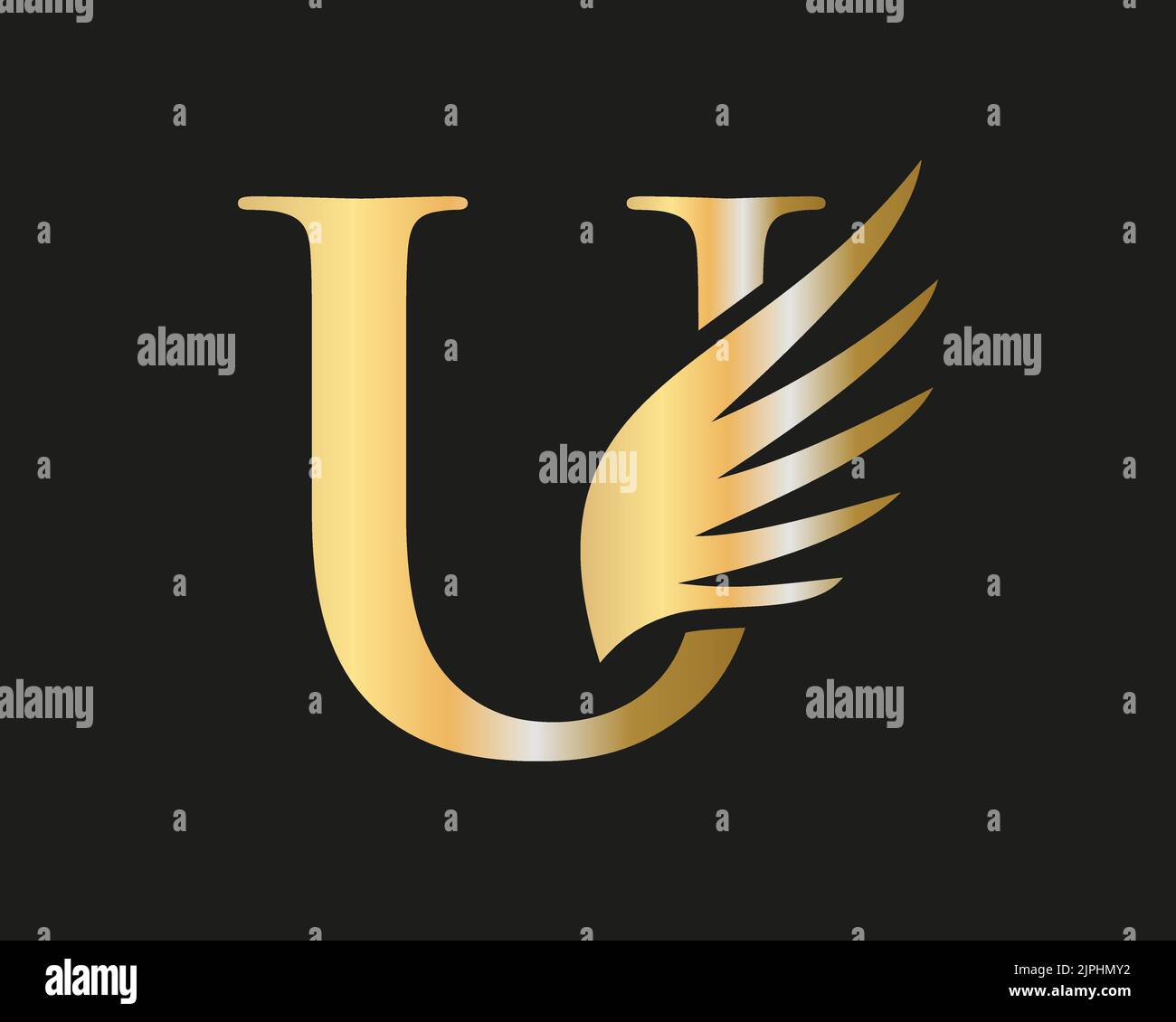 U Letter Transportation Logo Design. Initial Flying Wing U Letter Logo ...