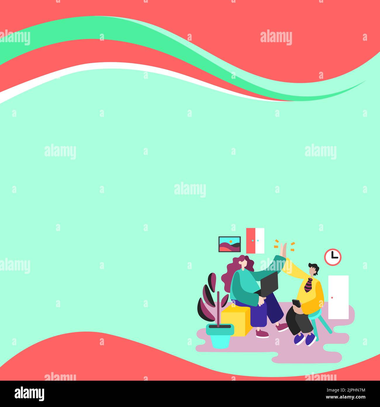 Colleagues Clapping Hands In Office. Working Together Drawing ...