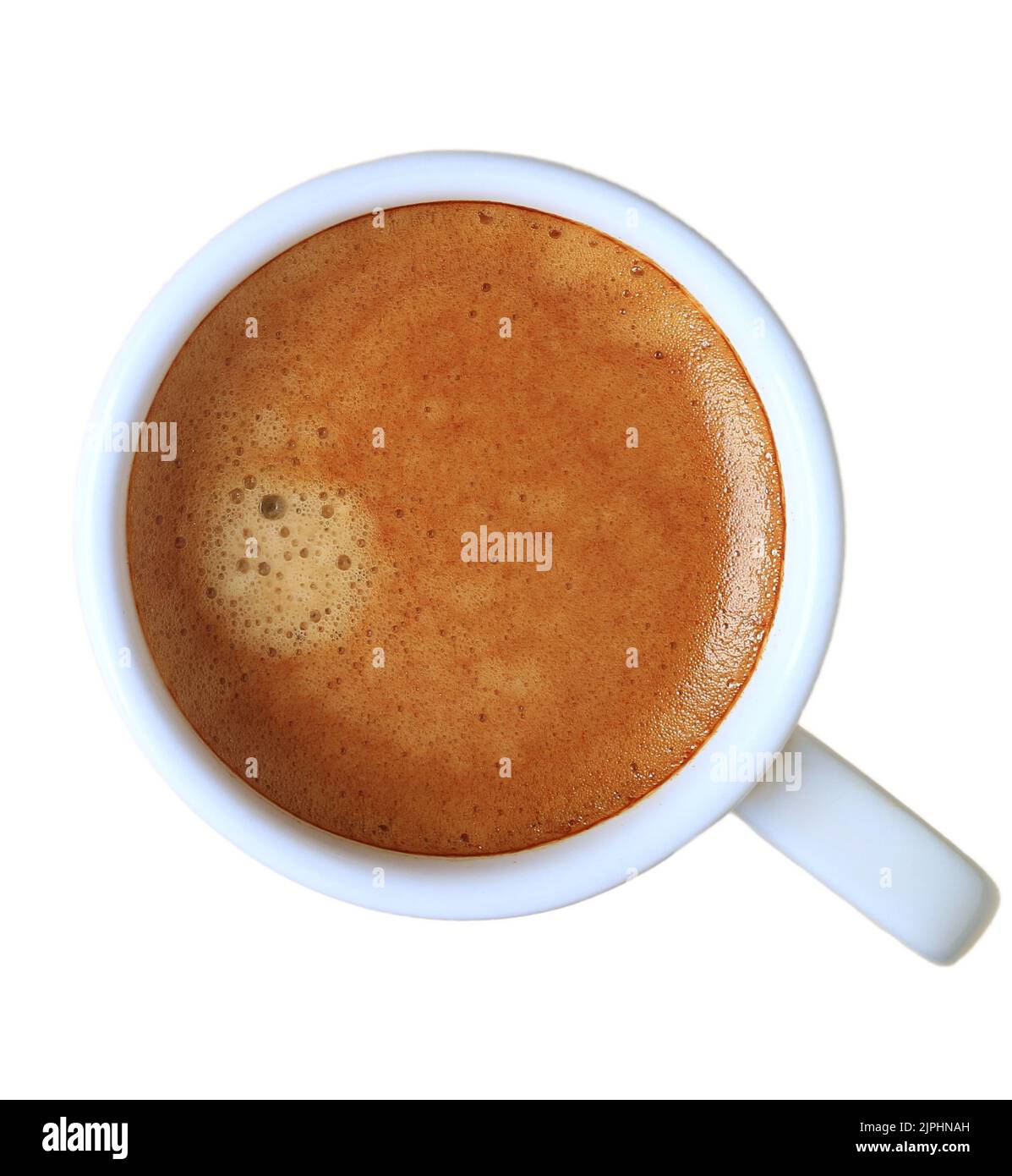 A Cup of Hot Frothy Espresso Coffee Isolated on White Background Stock ...