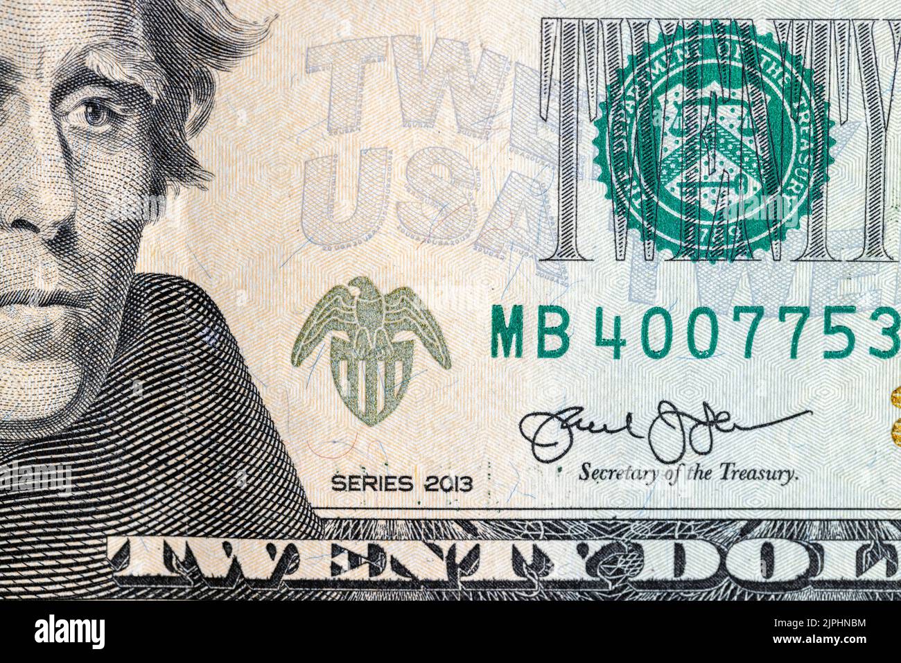 details of cash American twenty dollars, cash American dollars with a ...