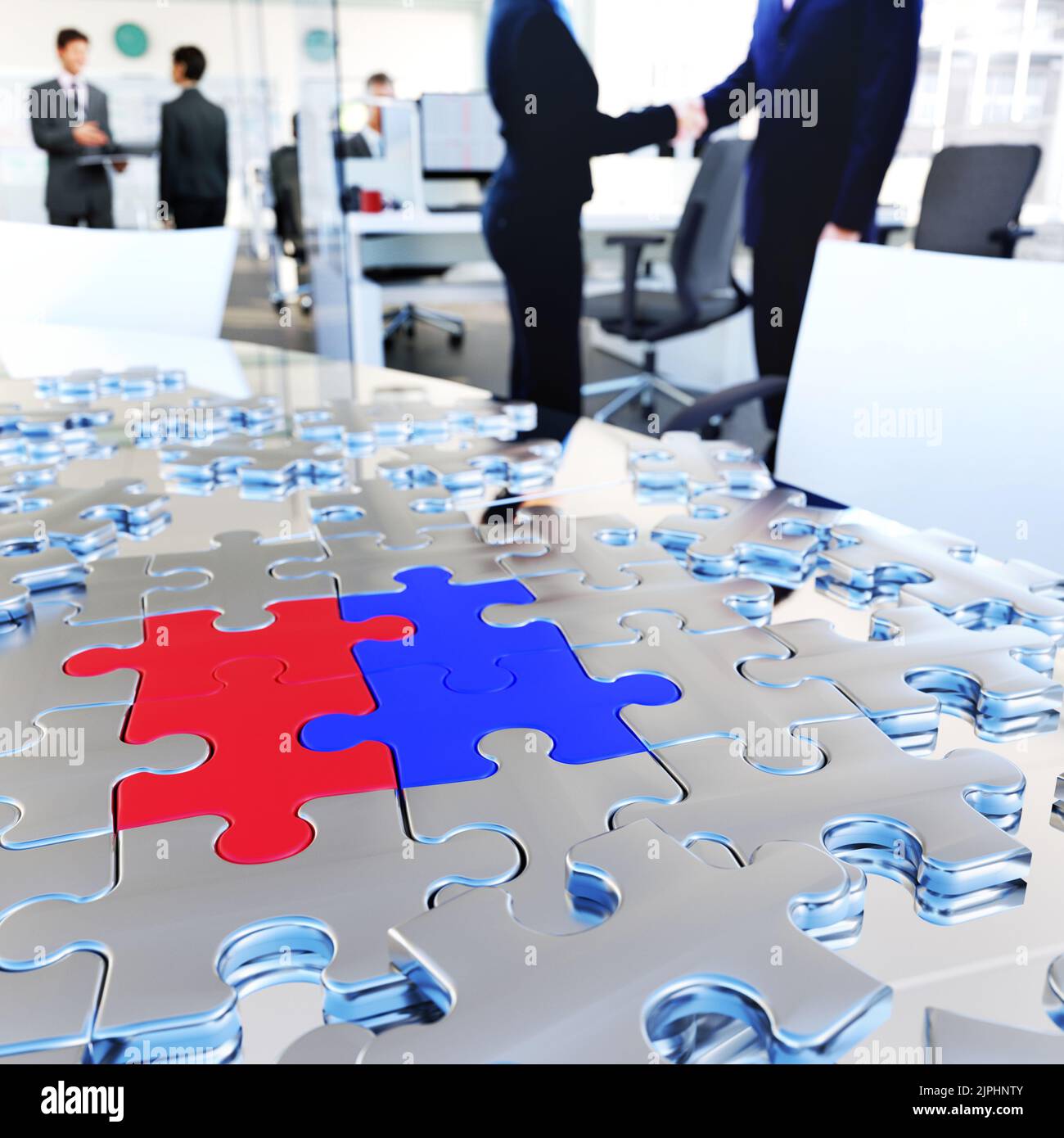 connection, jigsaw puzzle, handshake, contract, opposites, agreement ...
