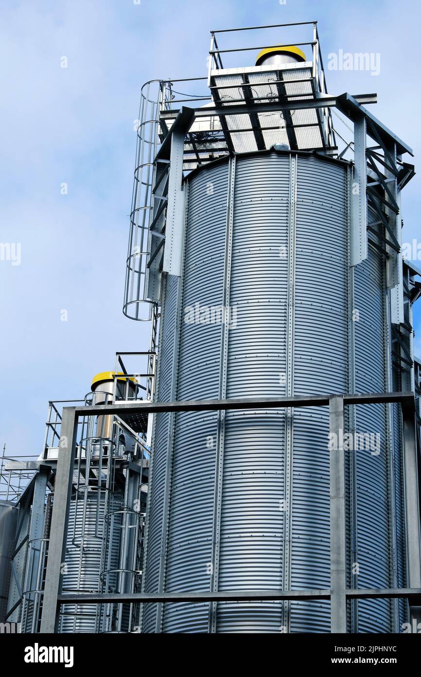 brewery silo or tank typically used for storing barley or fermeted beer ...