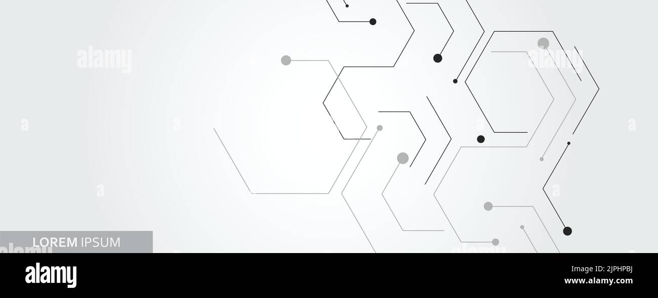 Vector banner design, white background with hexagon pattern Stock ...