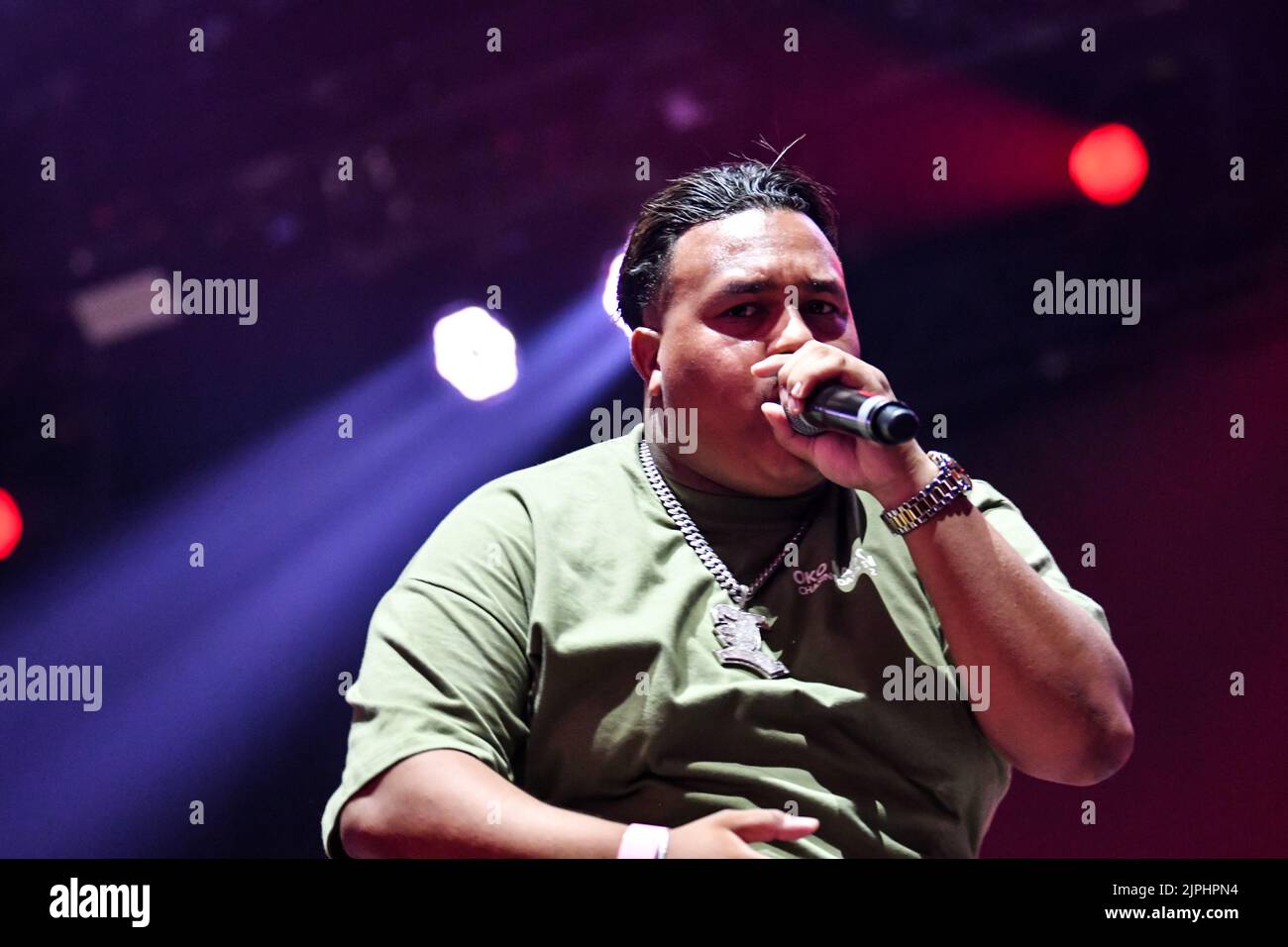Hasselt, Belgium. 18th Aug, 2022. Rapper Dikke aka Mohamed Eddahbi ...