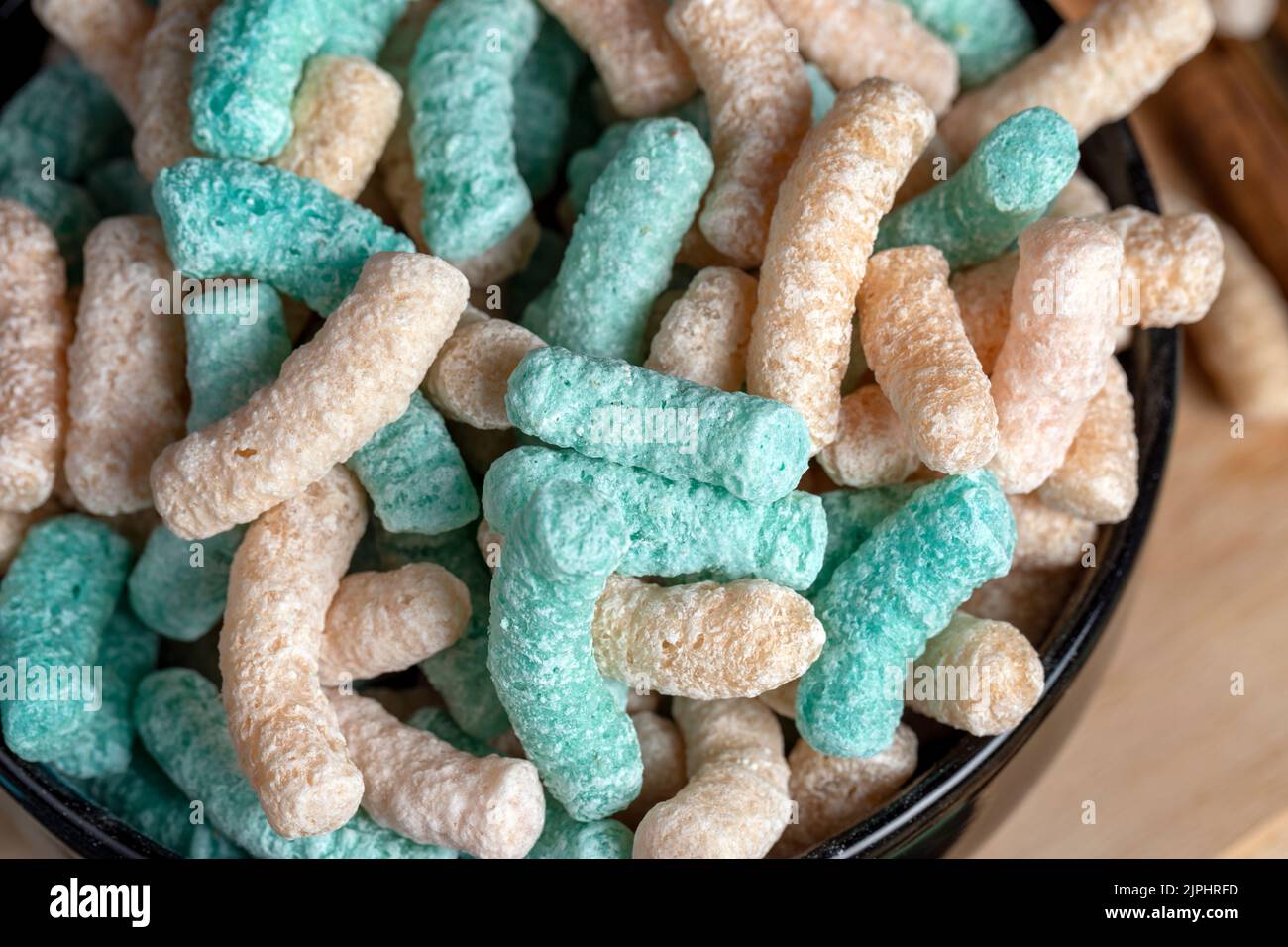 Colorful corn sticks for a quick breakfast, corn flour ingredients for ...