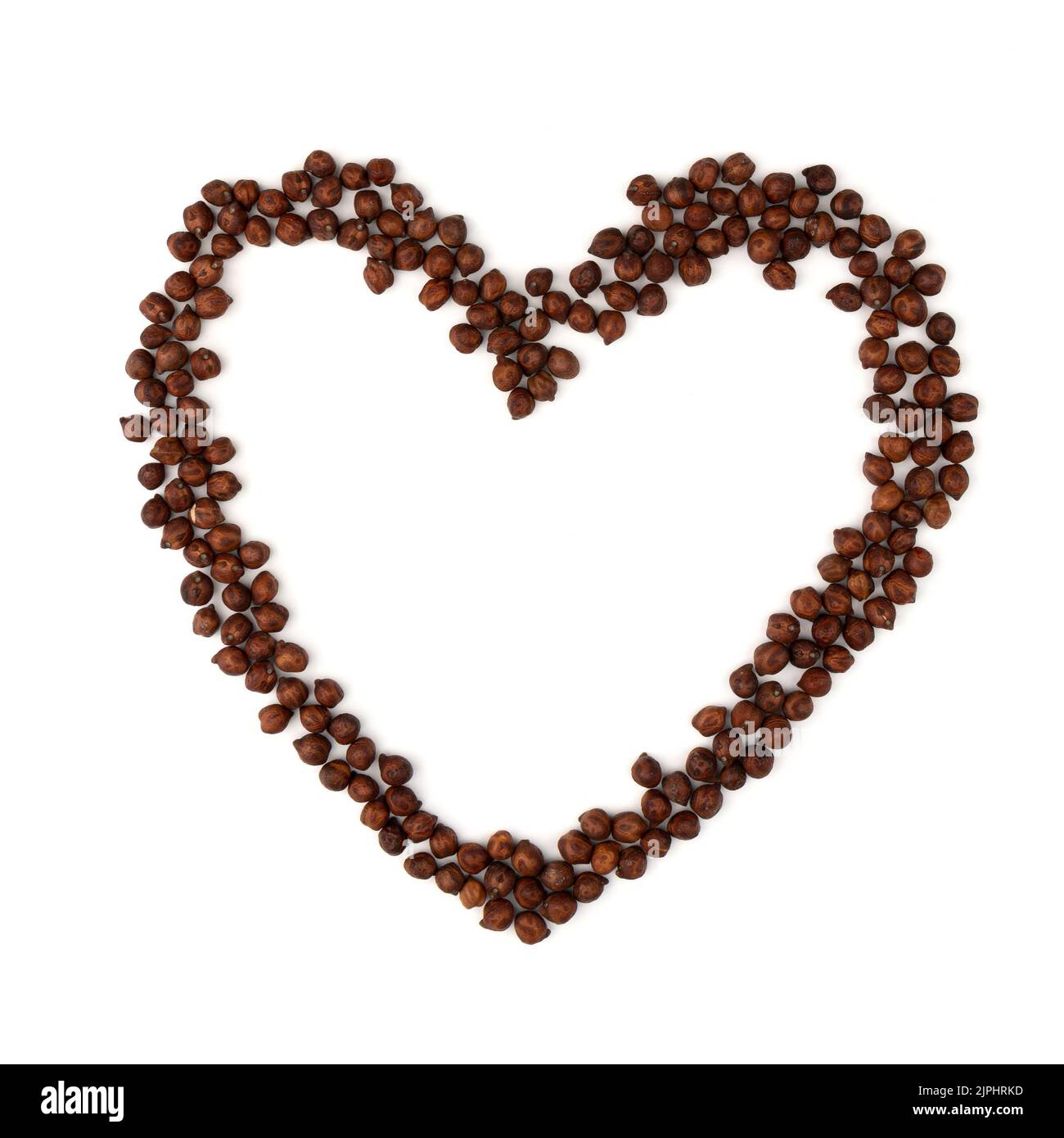 chickpeas heart shape with copy space for text isolated on white ...