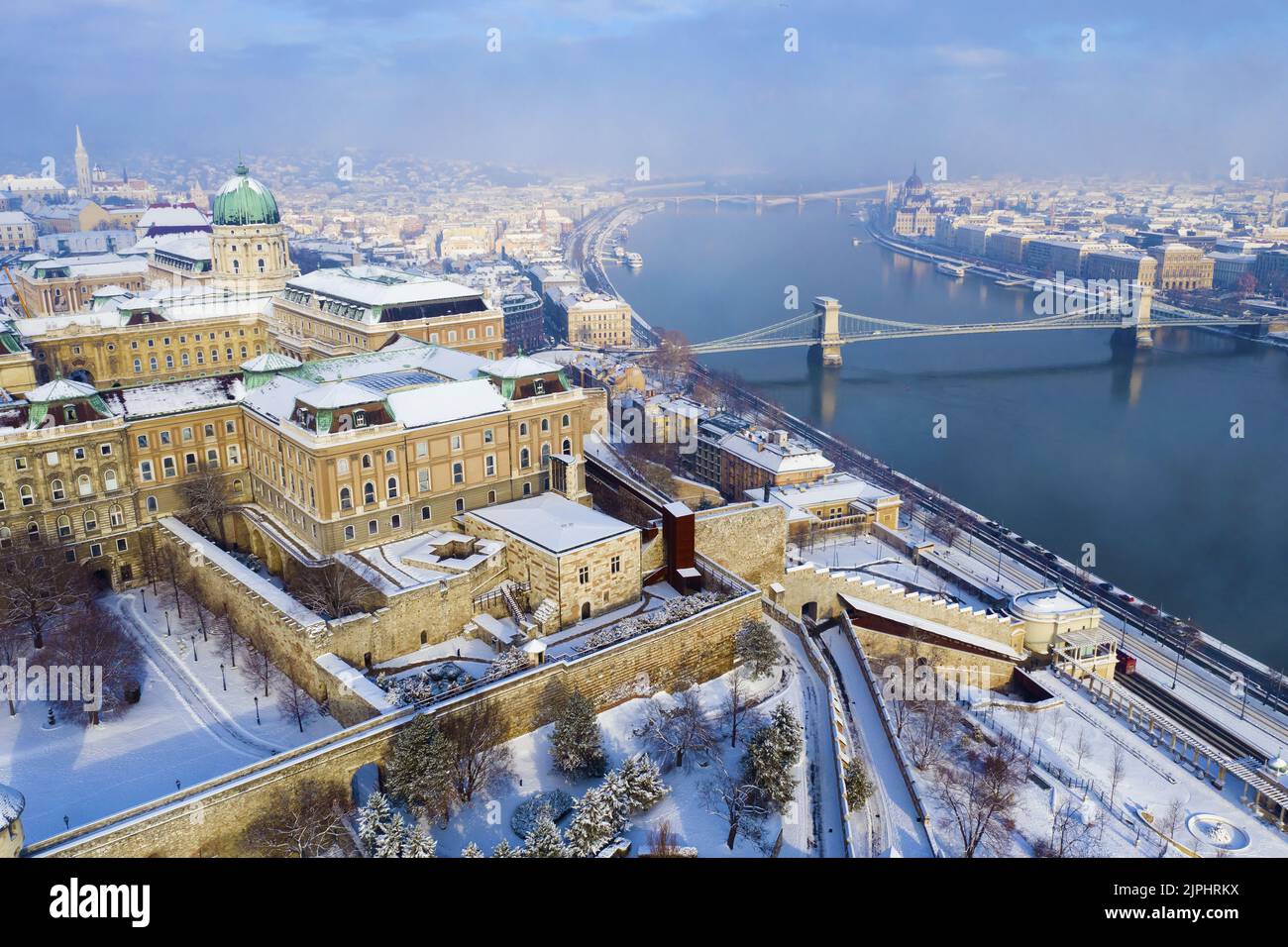 winter, danube river, budapest, drohnenflug, winters, danube rivers ...