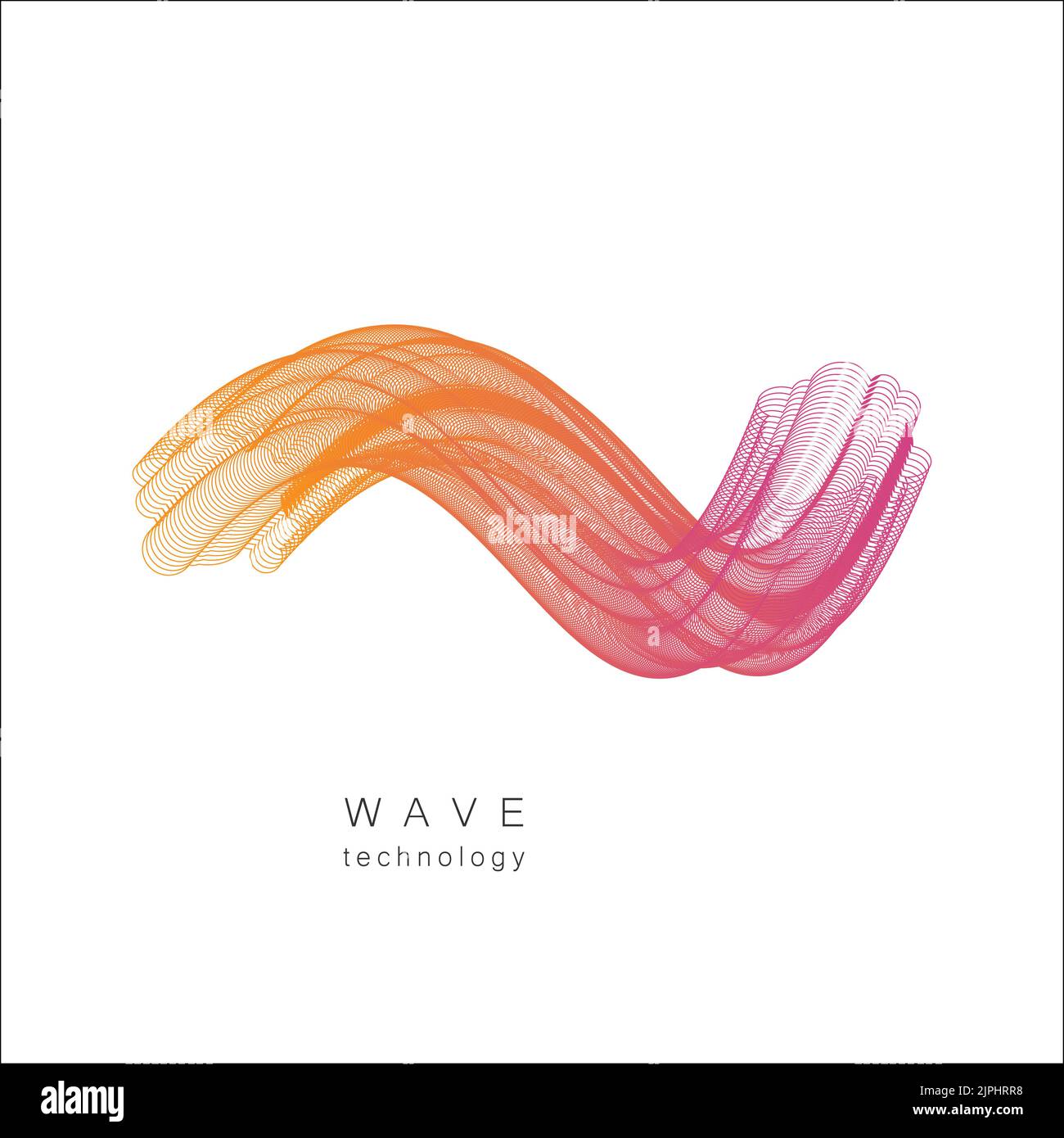 Abstract smooth color wave vector on white background. Can use for art ...