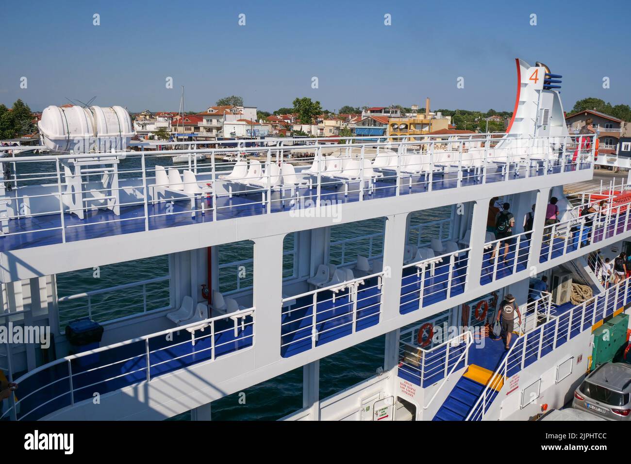 Ferry-boat, Thracian sea, Macedonia, North-Eastern Greece Stock Photo ...