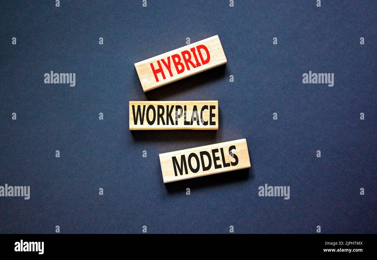 Hybrid workplace models symbol. Concept words Hybrid workplace models ...