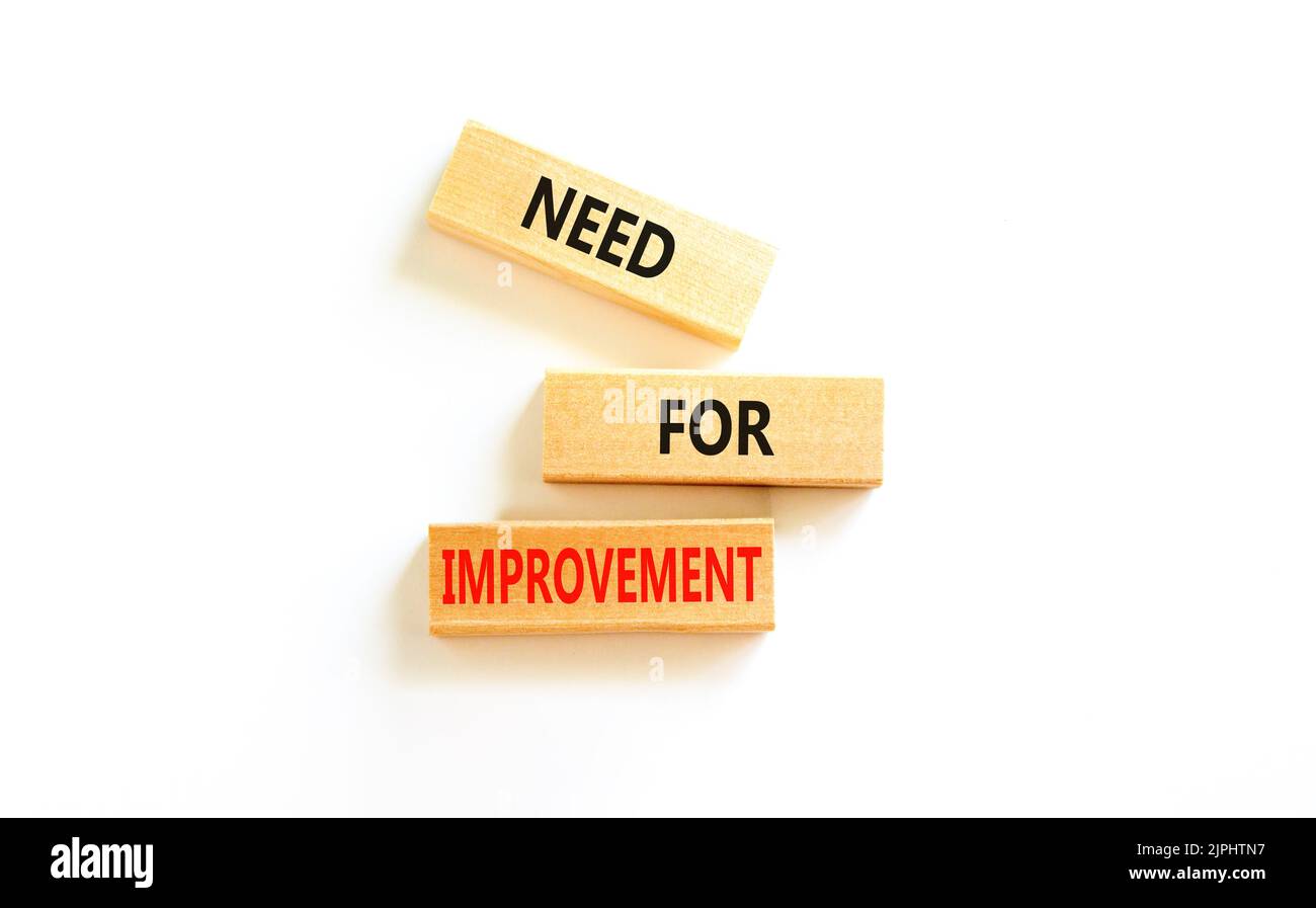 Need for improvement and support symbol. Concept words Need for ...