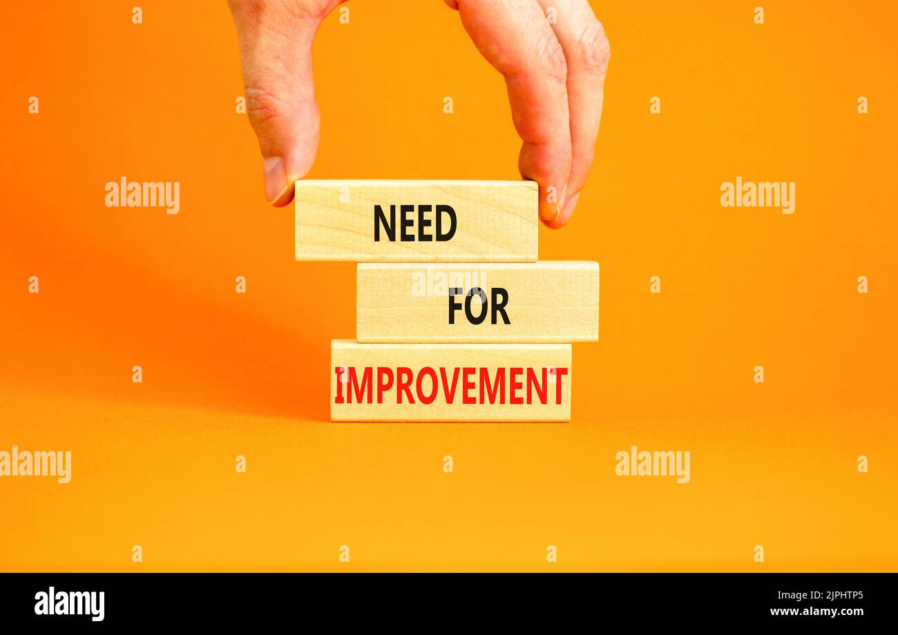 Need for improvement and support symbol. Concept words Need for ...