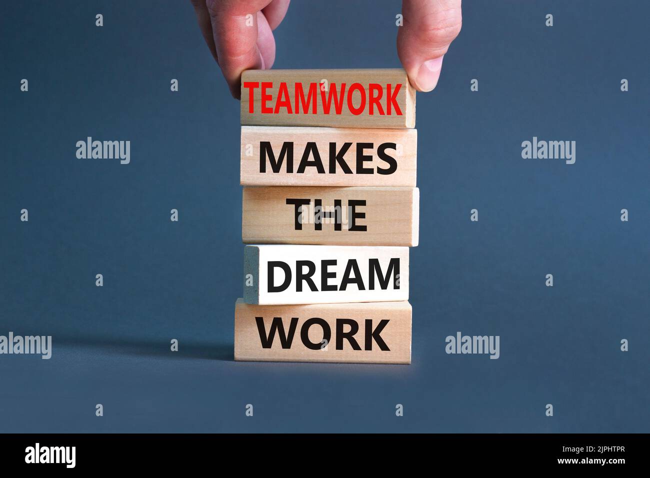 Teamwork makes dream work symbol. Concept words Teamwork makes the ...