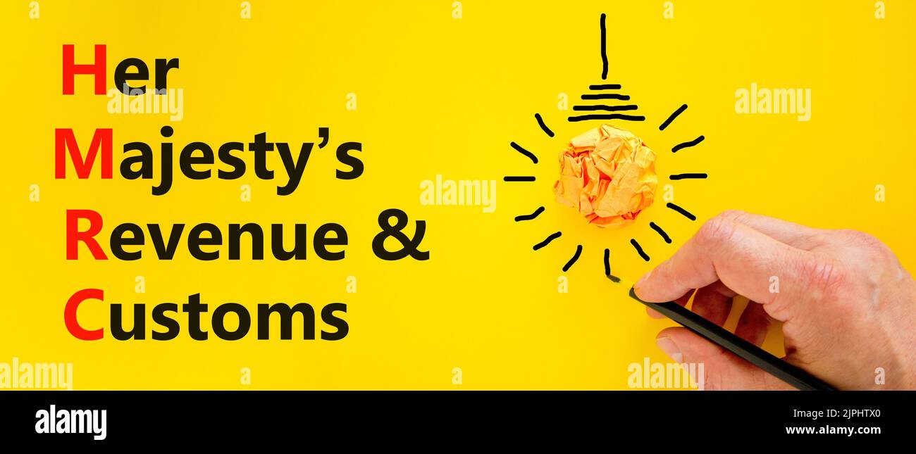 HMRC her majestys revenue and customs symbol. Concept words HMRC her ...