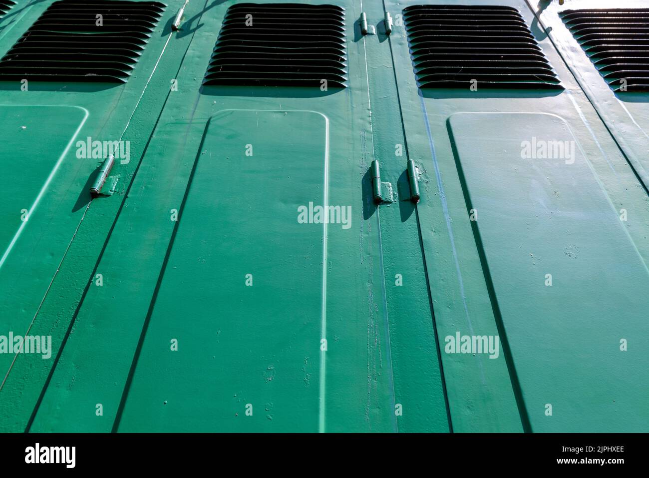 Part of the metal structure of an old steam locomotive, metal elements ...