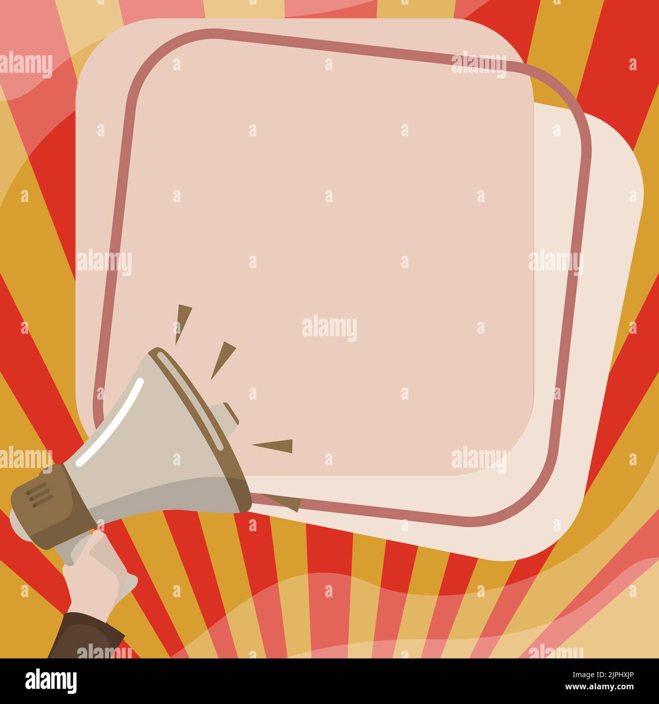 Illustration Of Hand Holding Megaphone Making Loudly Wonderful New ...