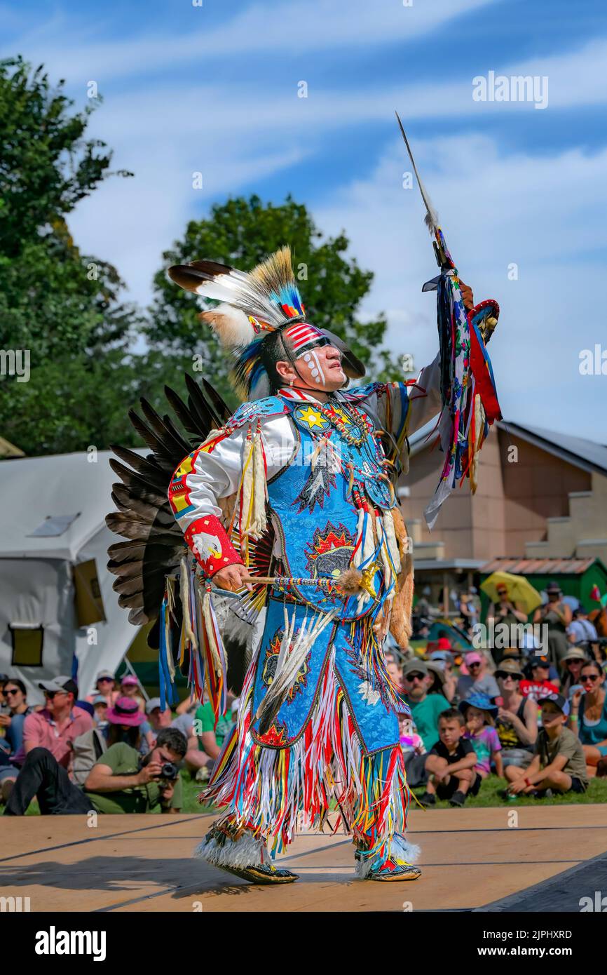 Indigenous dancer, Edmonton Folk Music Festival, Edmonton Alberta ...