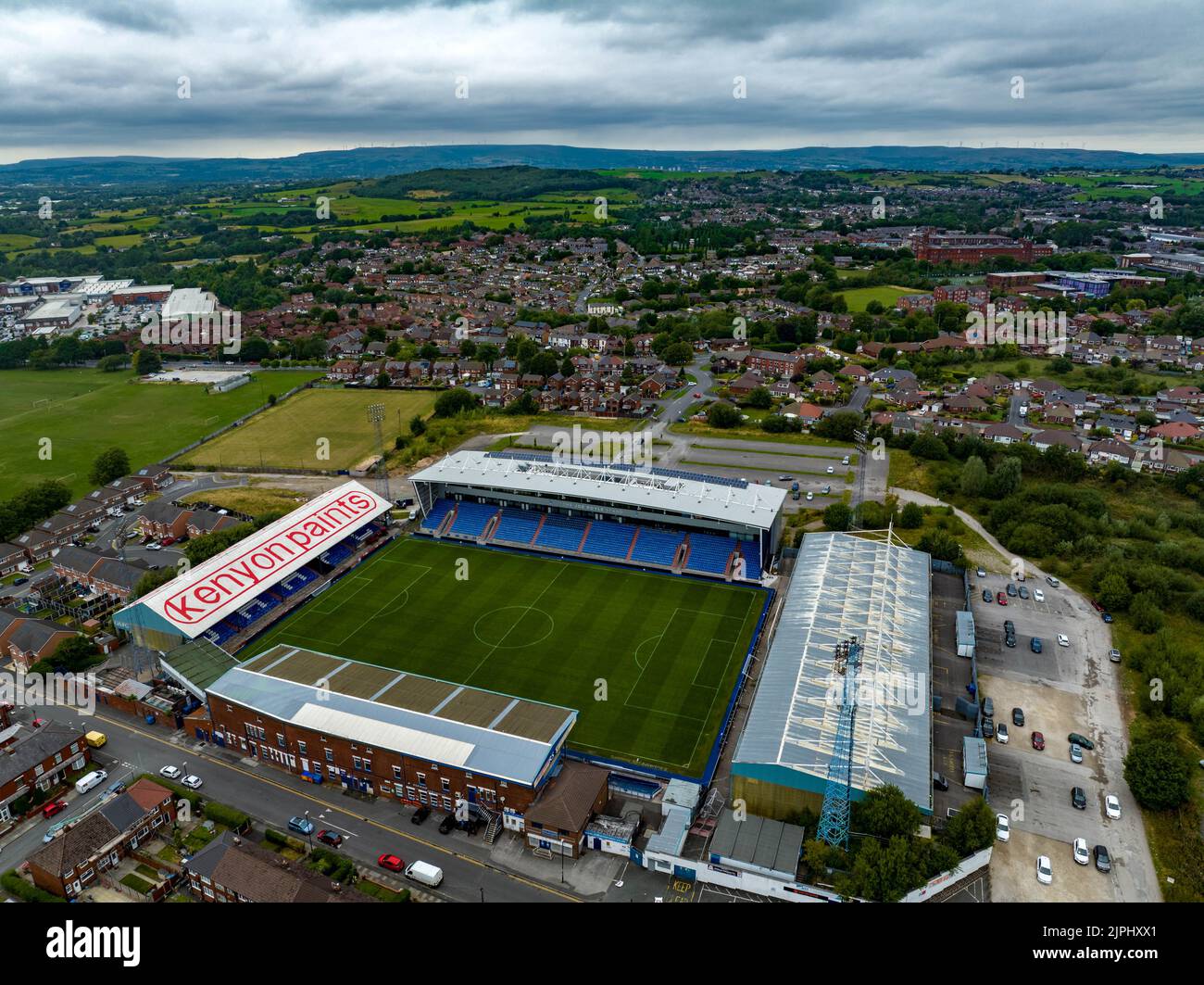 Boundary Park Aerial Drone From the Air, Oldham Athletic Football Club ...