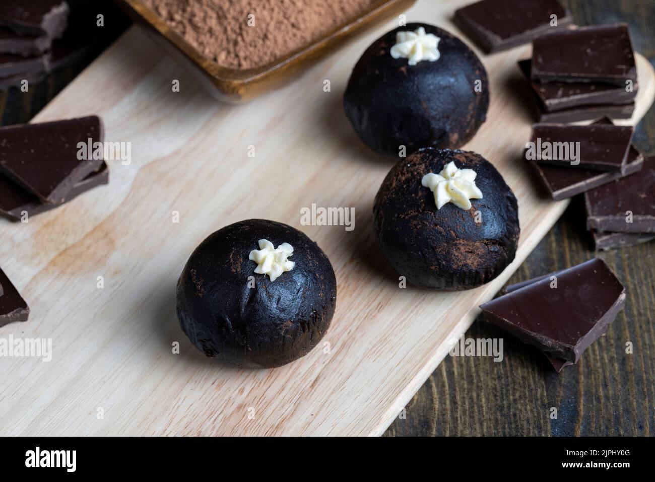 chocolate rum potato cake, a traditional Eastern European dish with ...