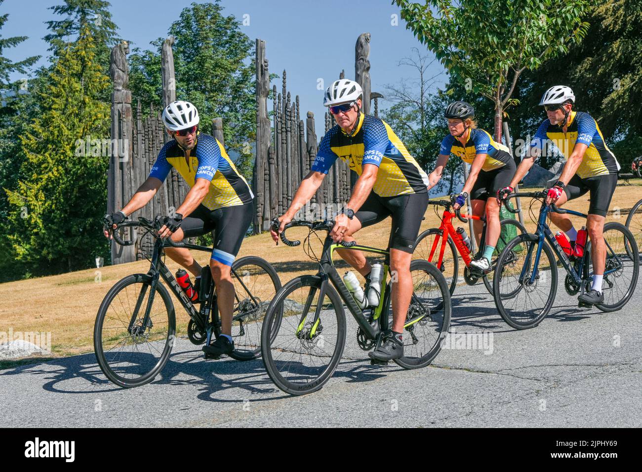 Cops for Cancer bike ride, Burnaby Mountain, Burnaby, British Columbia ...