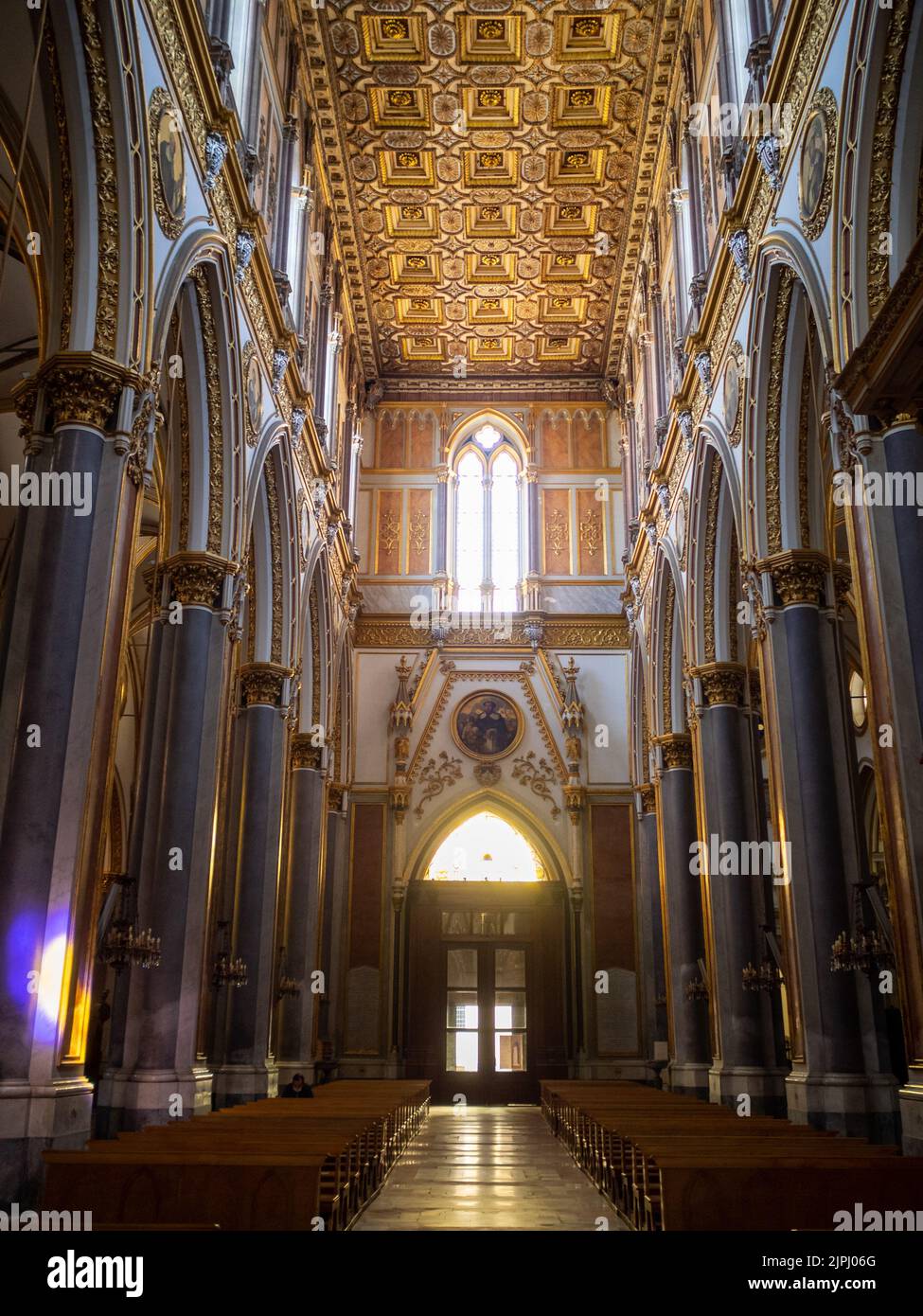 Main nave of San Domenico Maggiore Church, Naples Stock Photo - Alamy