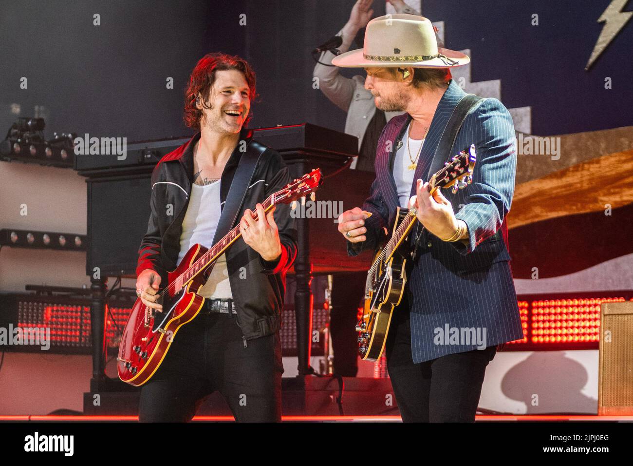 Tyler Burkum and Bear Rinehart of NEEDTOBREATHE performs at Shoreline ...