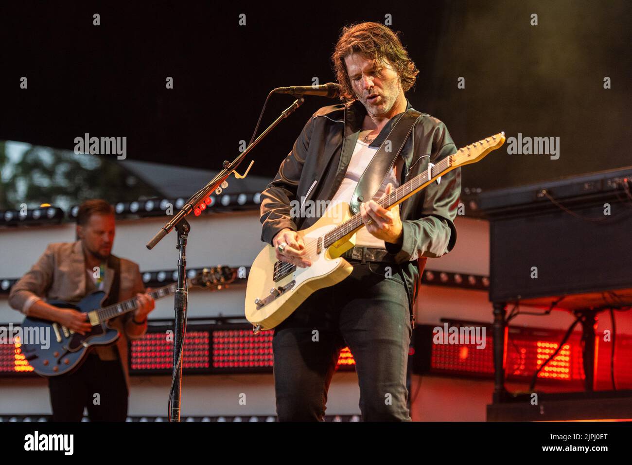 Tyler Burkum of NEEDTOBREATHE performs at Shoreline Amphitheatre on ...