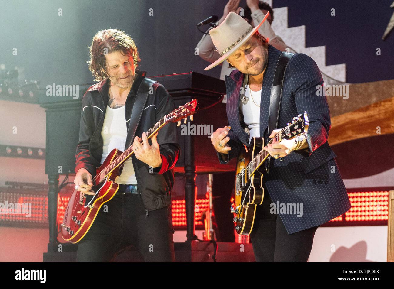 Tyler Burkum and Bear Rinehart of NEEDTOBREATHE performs at Shoreline ...