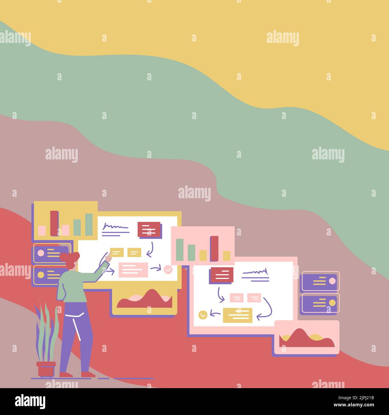 Important Message Presented On Board With Charts And Arrows Around ...