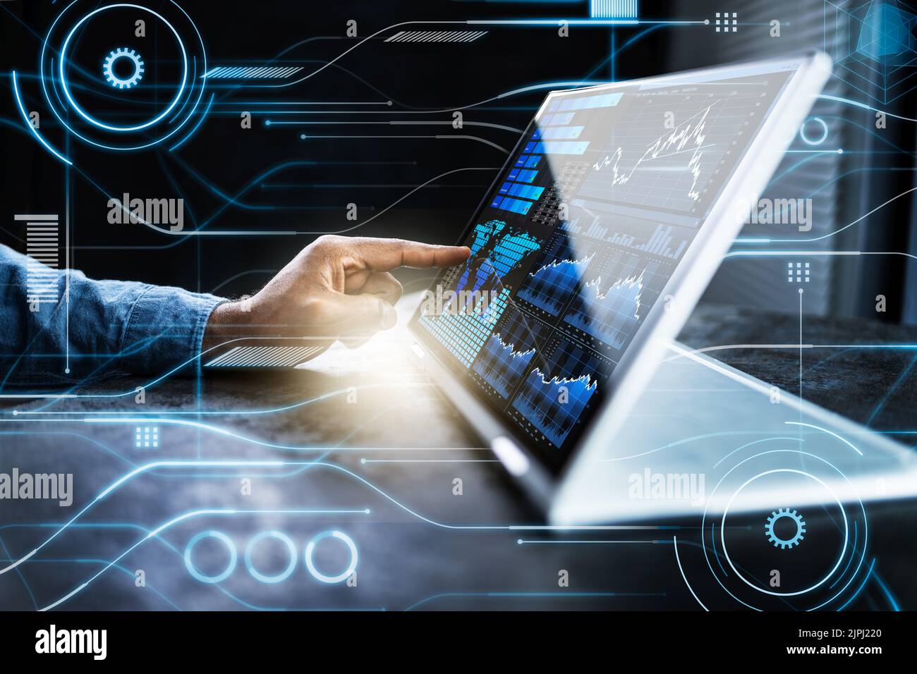 Financial KPI Data Profits Dashboard On Computer Stock Photo - Alamy