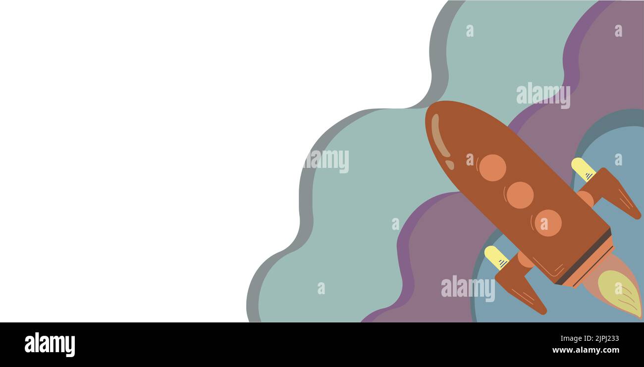 Rocket Taking Off Leaving Fire Behind And Presenting Important Message ...