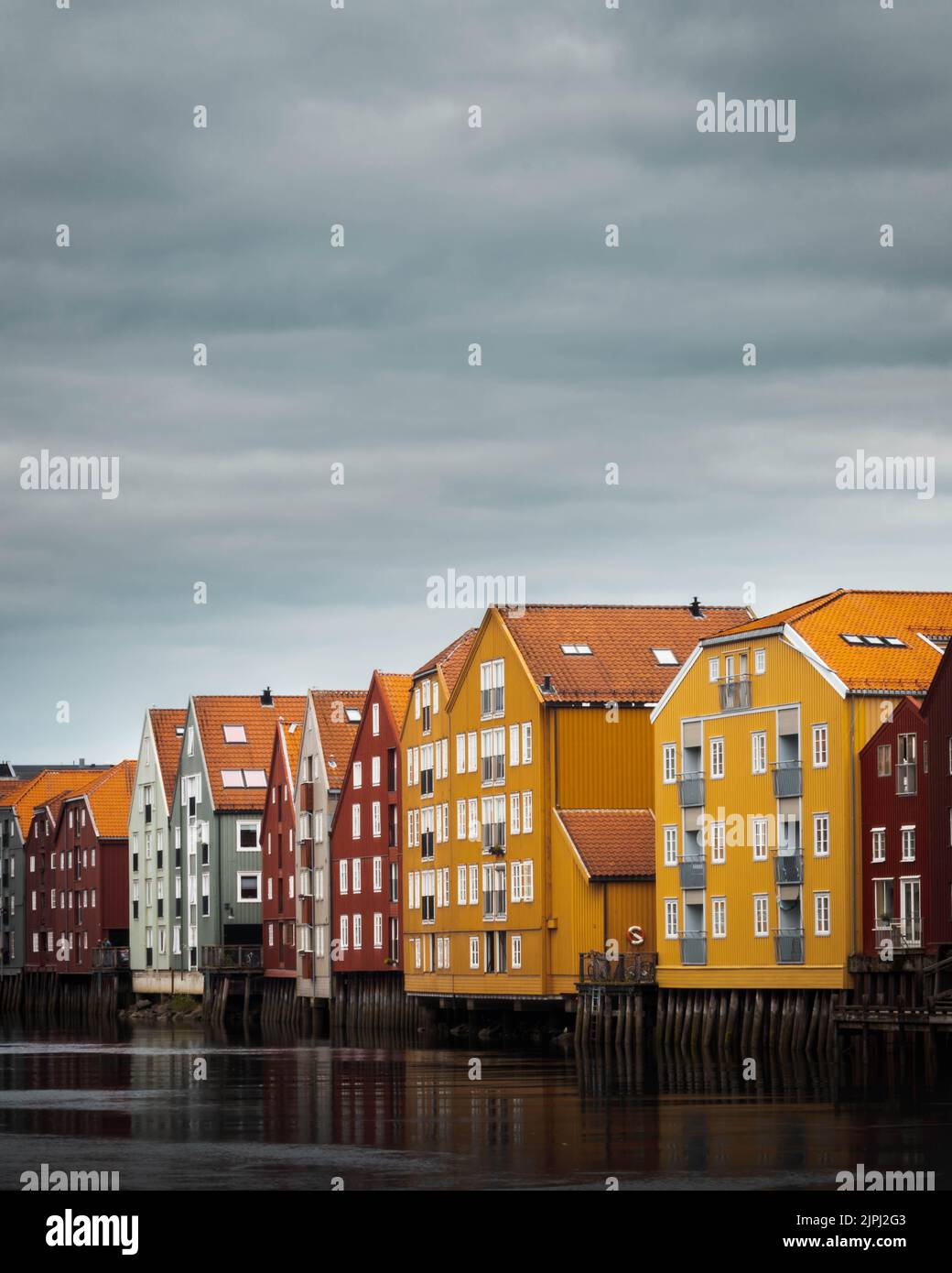 At the Nidelva in Trondheim Norway close to the Old Town Bridge Stock ...
