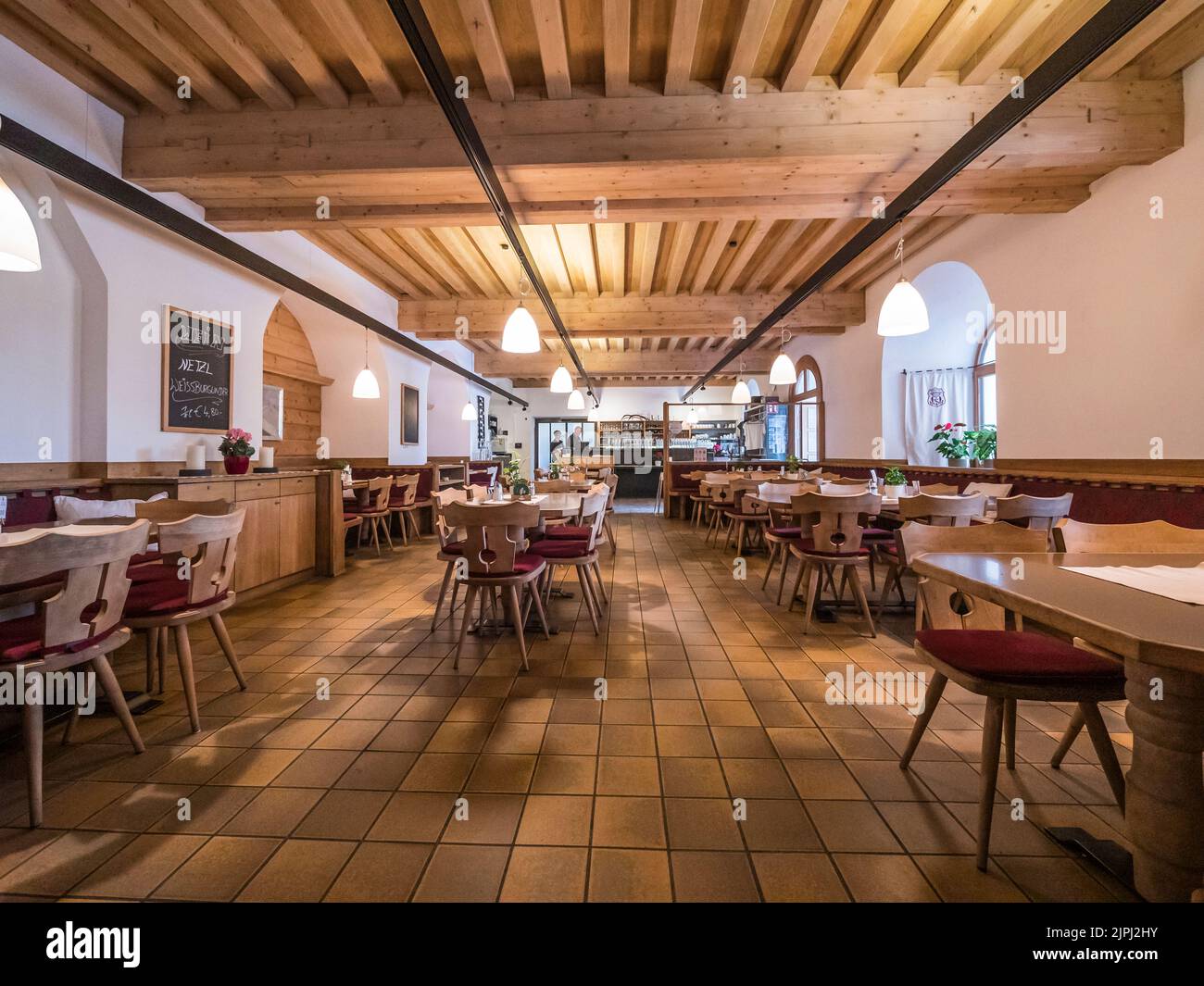 This is the restaurant area at Maria Waldrast monastery near Mieders in ...