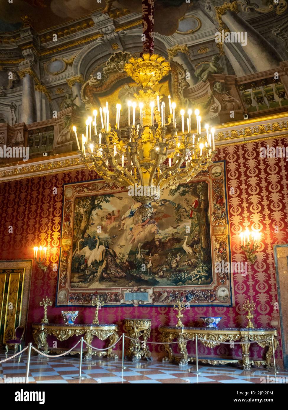 Naples Royal Palace first antechamber Stock Photo - Alamy