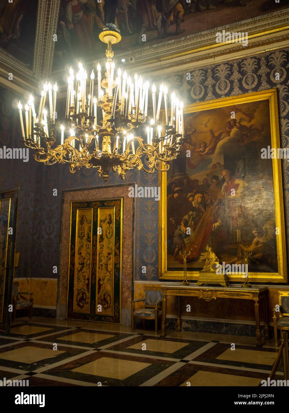 Naples Royal Palace second antechamber Stock Photo - Alamy