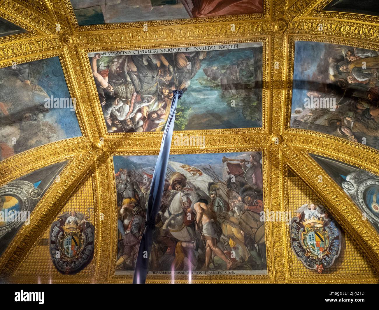 Naples Royal Palace Hall of the "Great Captain", ceiling painting by ...