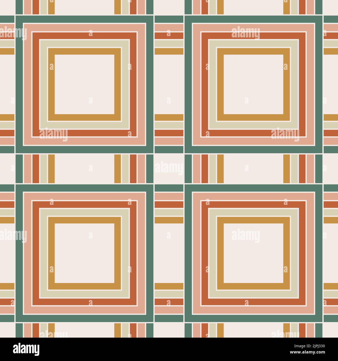 70 s seamless pattern. Retro colorful geometric square seamless ...