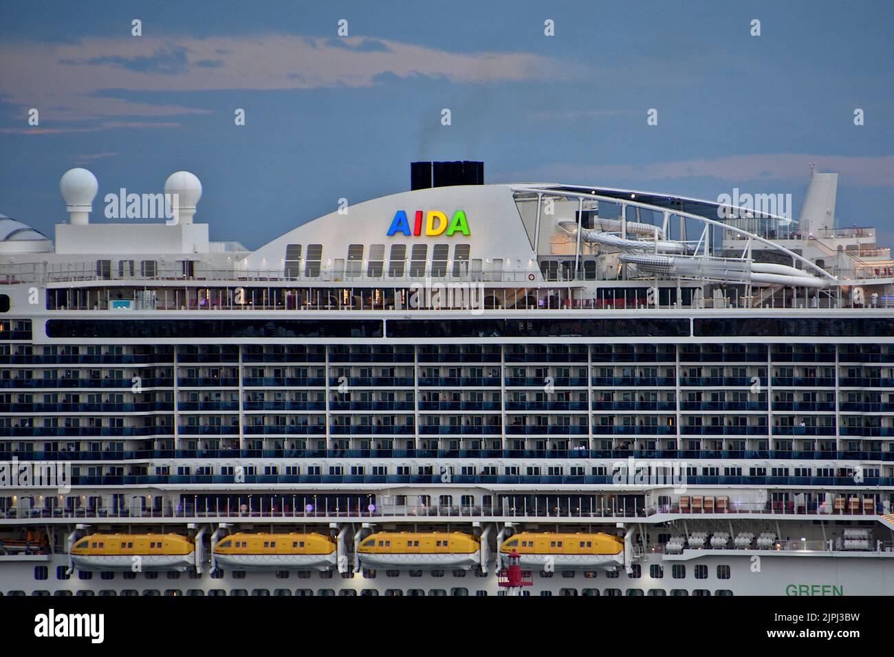 The liner AIDAcosma cruise ship arrives at the French Mediterranean ...