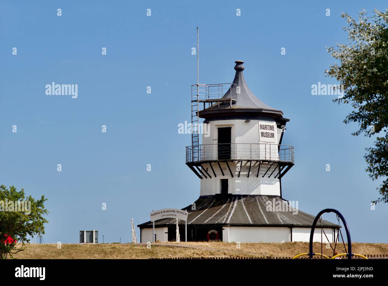 Disused Low Lighthouse Harwich overlokking the River Orwell and the ...