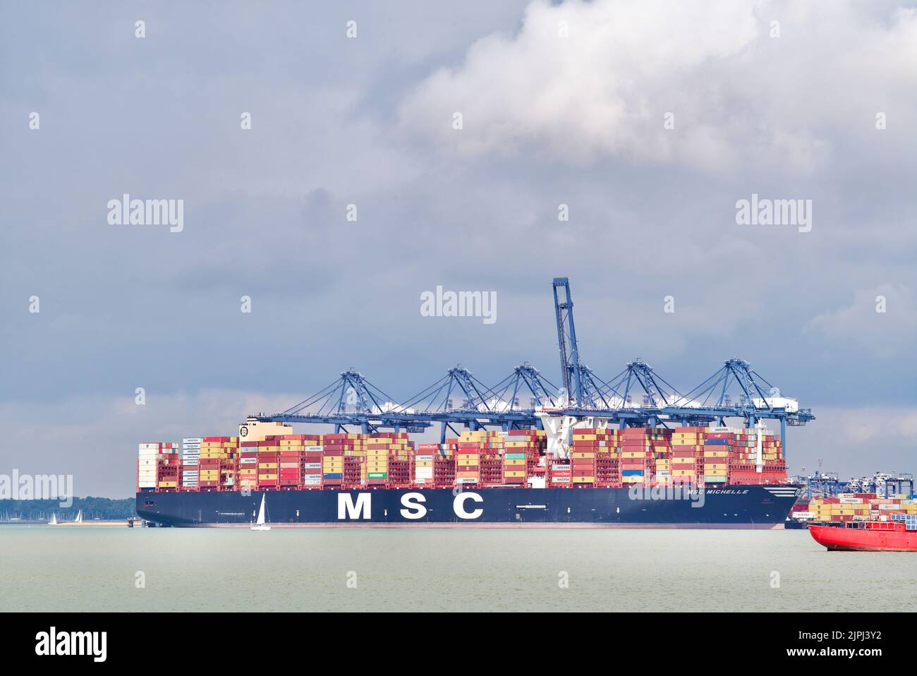 Container ship MSC Michelle docked at The Port of Felixstowe Stock Photo - Alamy