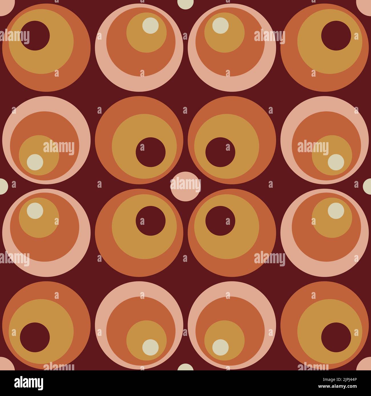 70 s seamless pattern. Retro circle geometric seamless background in ...