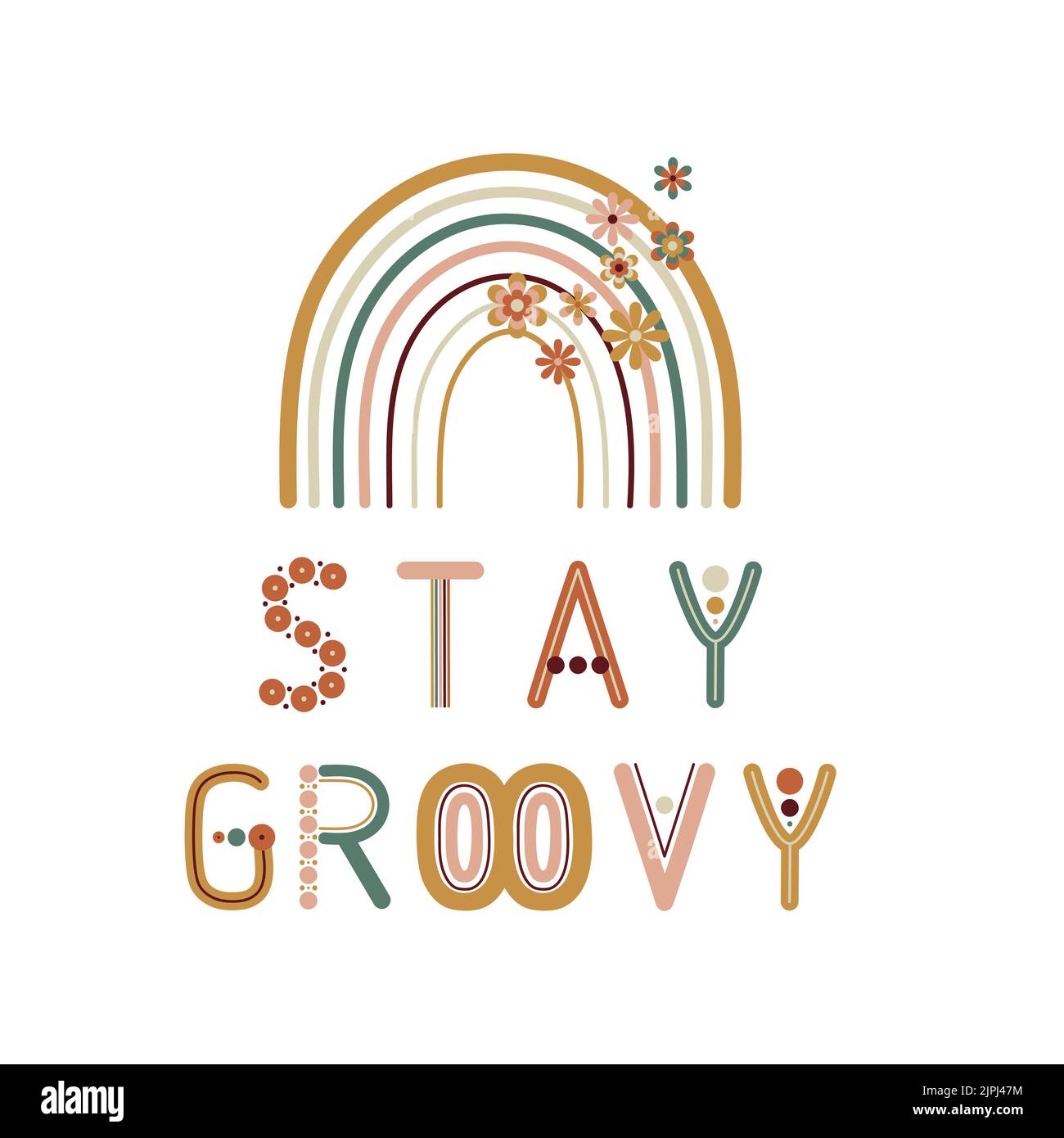 Stay groovy quote. 70 s groovy card prints with rainbow letters ...