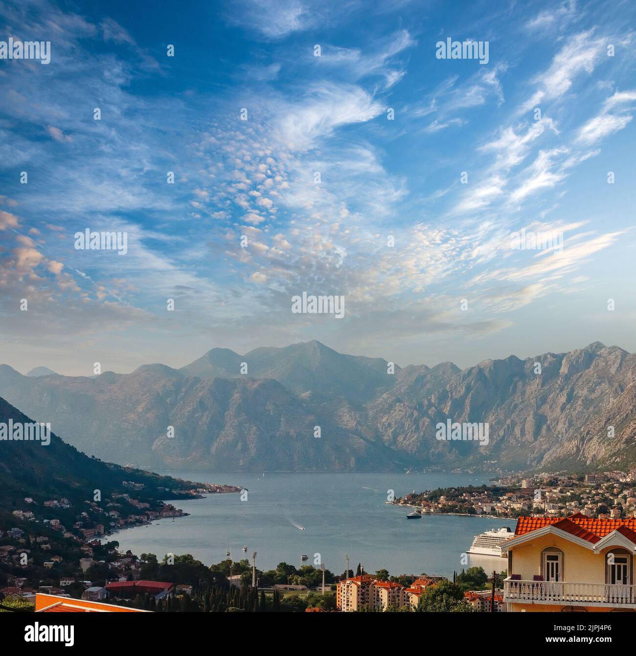 Kotor Bay - Montenegro - nature and architecture background. Kotor bay ...