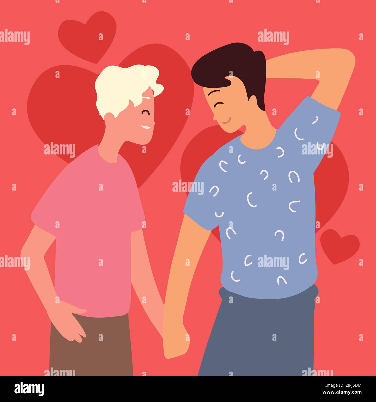 Gay Couple Holding Hands Stock Vector Images Alamy