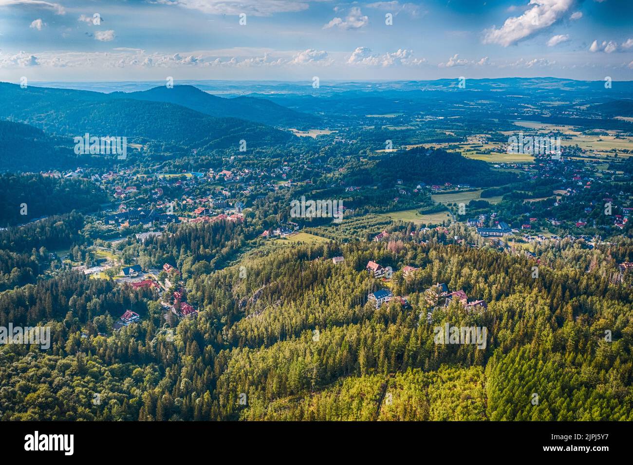 An aerial view of the Karpacz mountains Stock Photo - Alamy