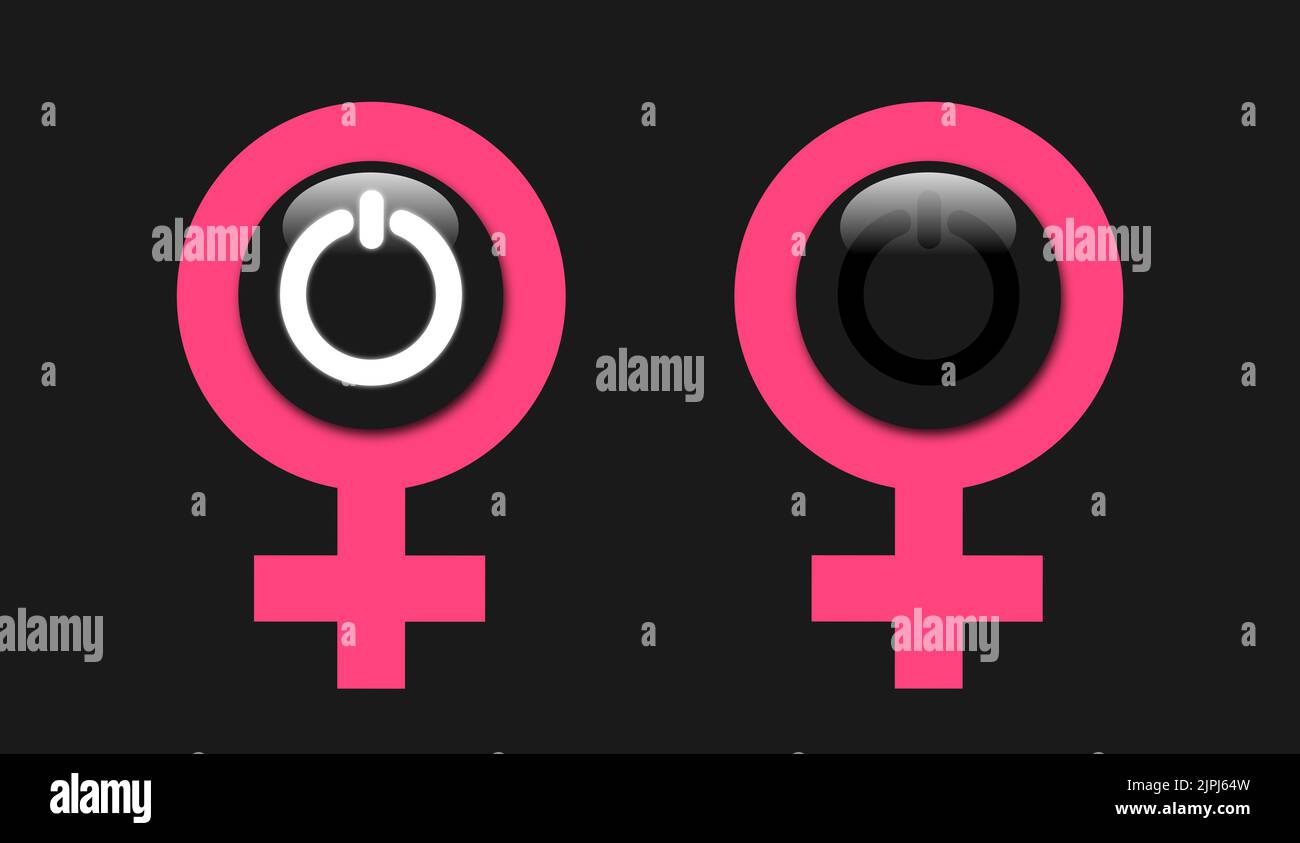 Turn on or switch off female gender symbol - metaphor of sexual arousal ...