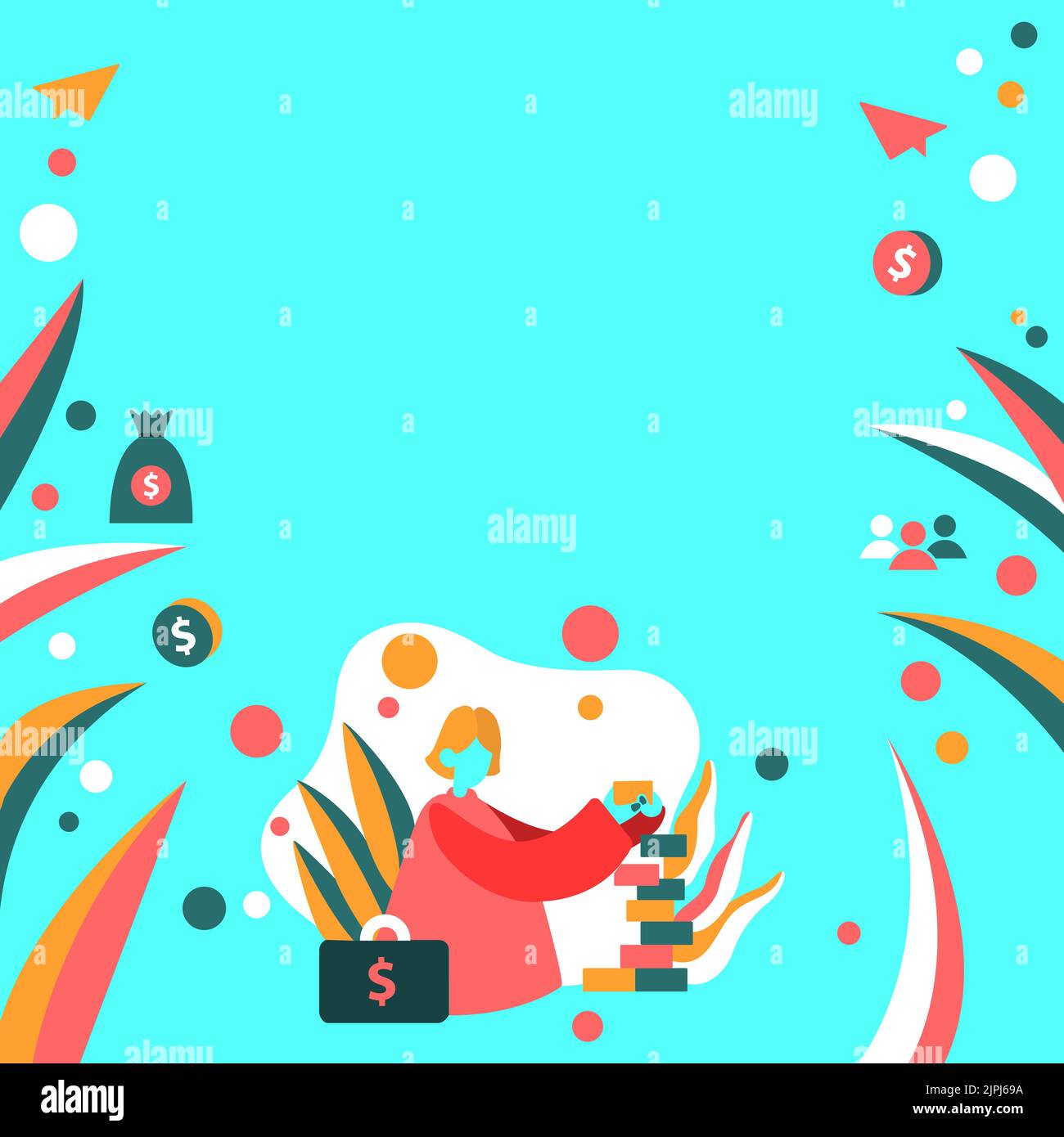 Businesswoman With Briefcase Building Blocks. Woman With Bag Piling ...