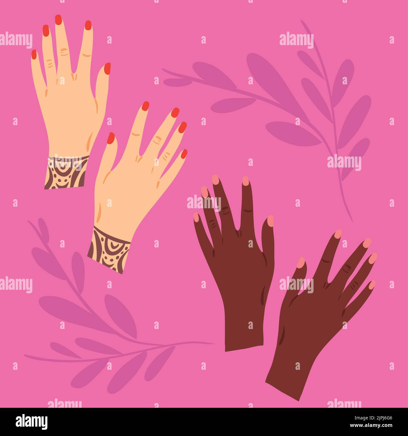 diversity and inclusion, female hands Stock Vector Image & Art - Alamy
