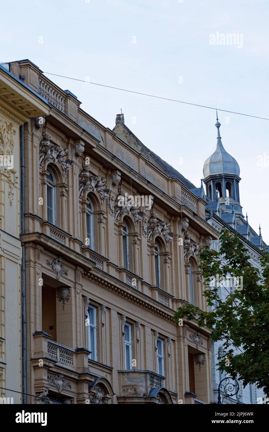 Photo of building with tiled facade Stock Photo - Alamy